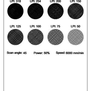 Laser Test Files, Light Burn Material Test Cards - Etsy