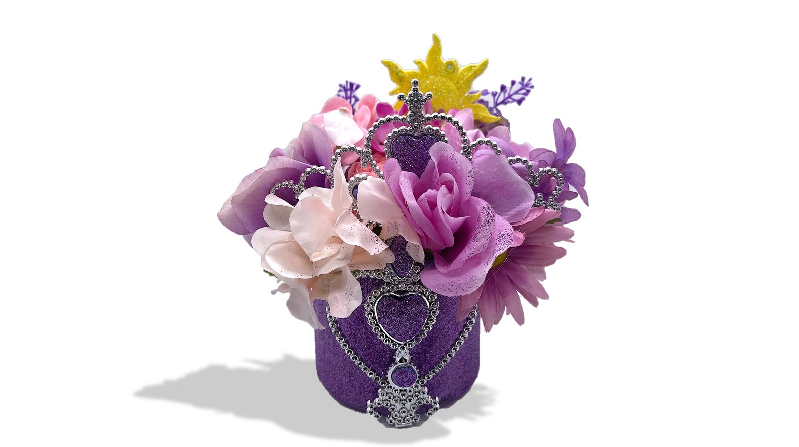 Disney Princess Floral Arrangement | Disney Decor | Glitter Cinderella ...