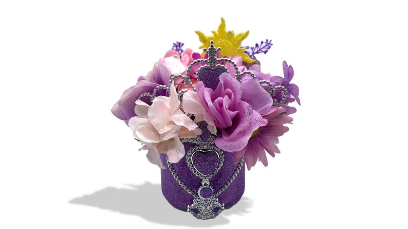 Disney Princess Floral Arrangement | Disney Decor | Glitter Cinderella ...
