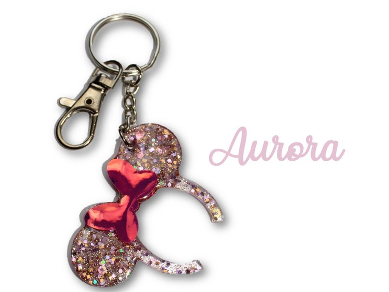 Mouse Ears Keychain | Disney Ears | Glitter Mickey Minnie Ear ...