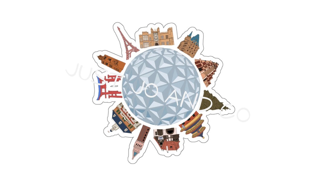 Disney Inspired Sticker Around the World Showcase Epcot | Disney ...