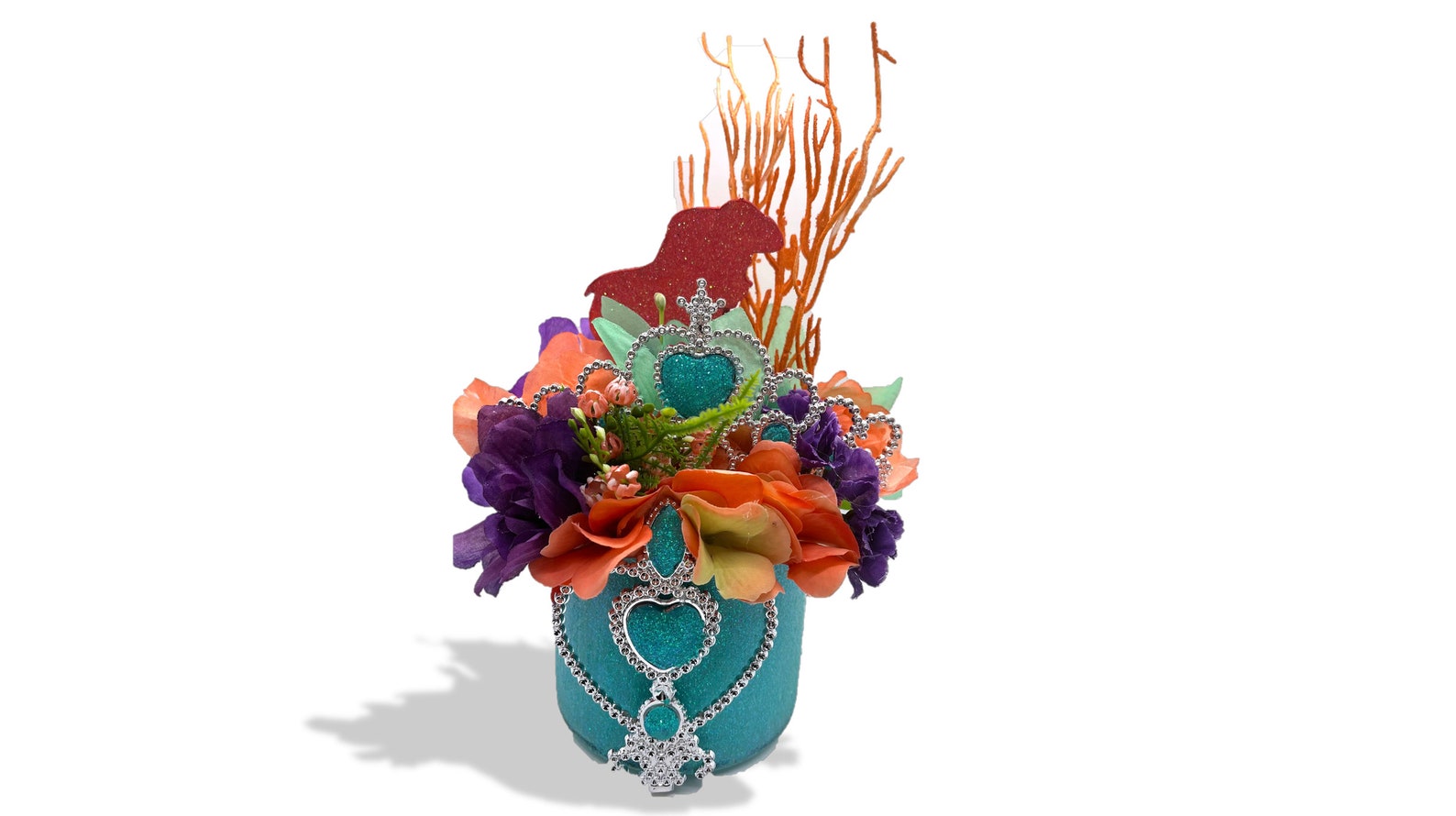 Disney Princess Floral Arrangement | Disney Decor | Glitter Cinderella ...