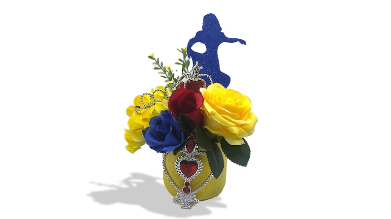 Disney Princess Floral Arrangement | Disney Decor | Glitter Cinderella ...