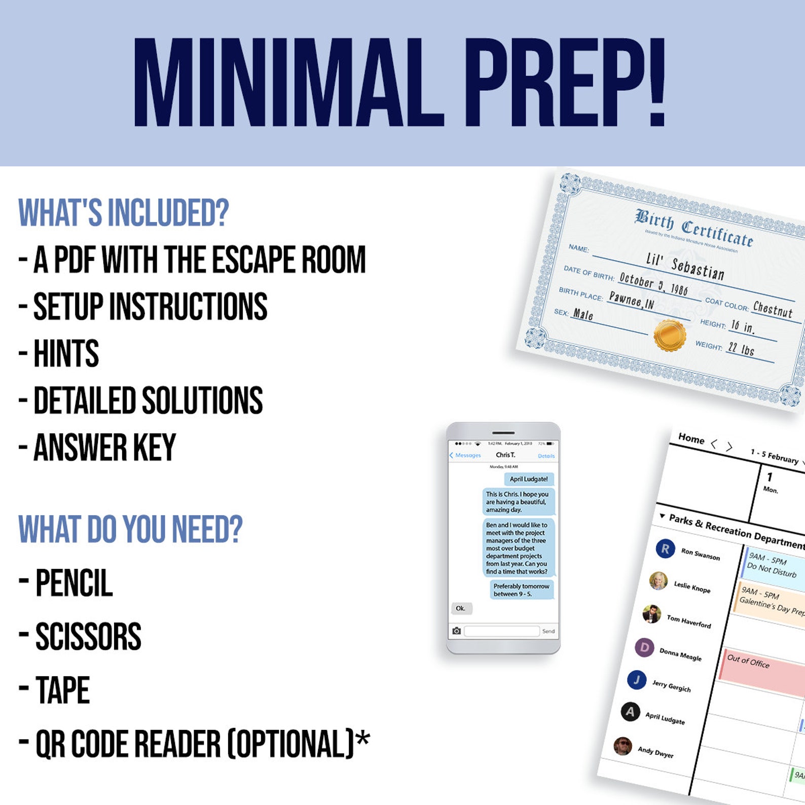 Escape Parks and Recreation PDF Game Escape Room | Printable Adventure ...