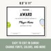 Editable Tennis Award Certificates | Tennis Team Awards | End of the ...