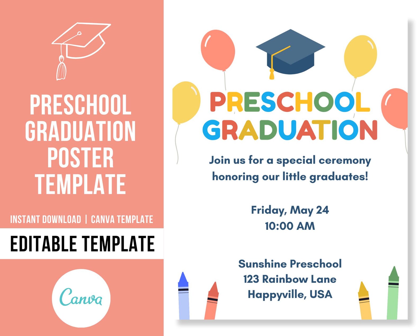 Editable Preschool Graduation Flyer Template | Preschool Graduation ...