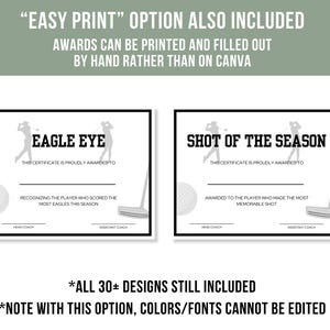 Editable Golf Award Certificates | Golf Team Awards | End of the Season ...