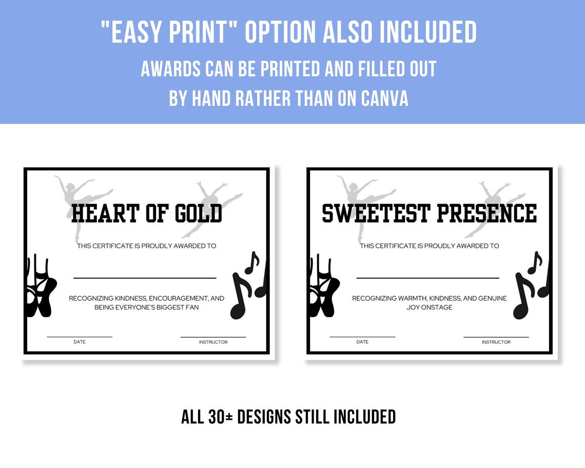 Editable Dance Recital Award Certificates | Dance Recital Awards ...