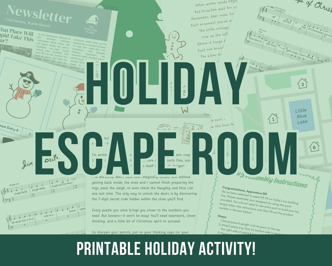 Christmas Escape Room | Printable Holiday Game | Holiday Escape Room ...