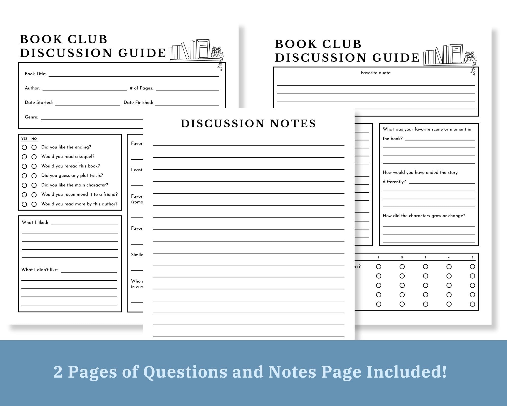 Printable Book Club Discussion Guide | Book Club Discussion Guide ...