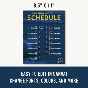Editable Football Schedule Template | Football Schedule Template ...