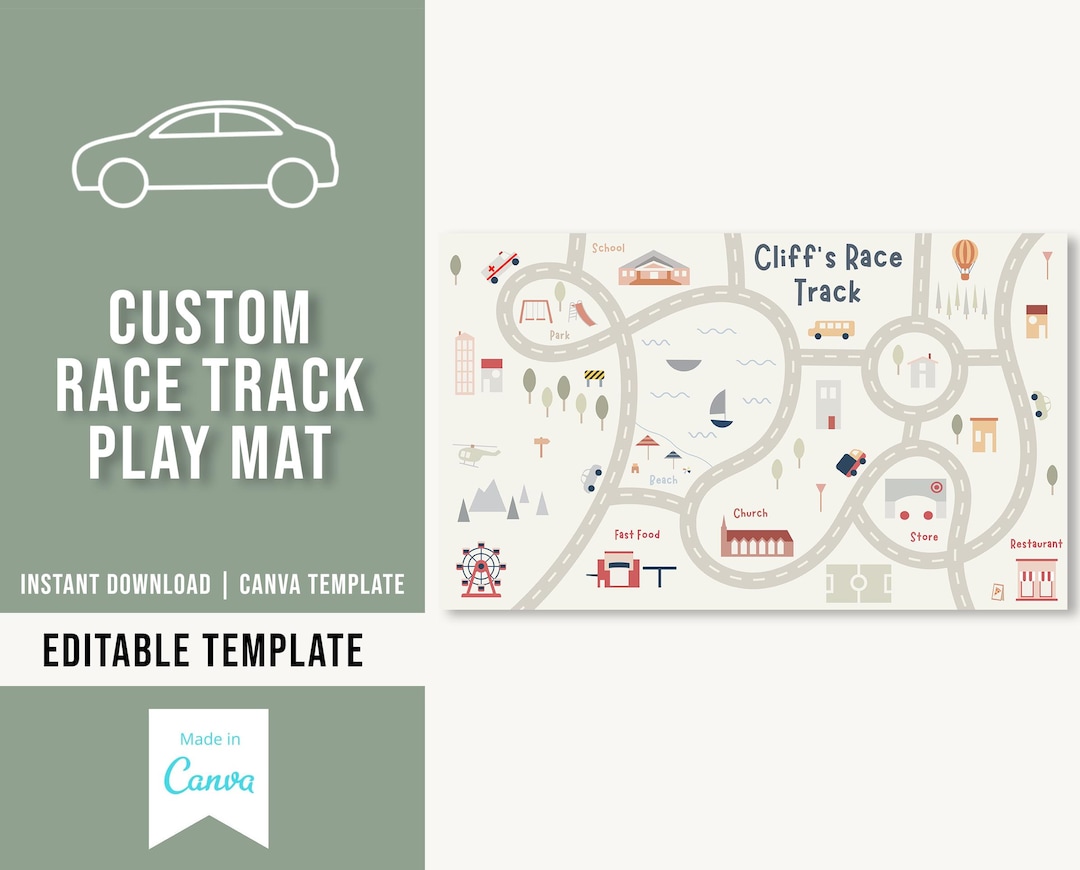 Custom Race Track Banner Template | Personalized Race Track Template ...