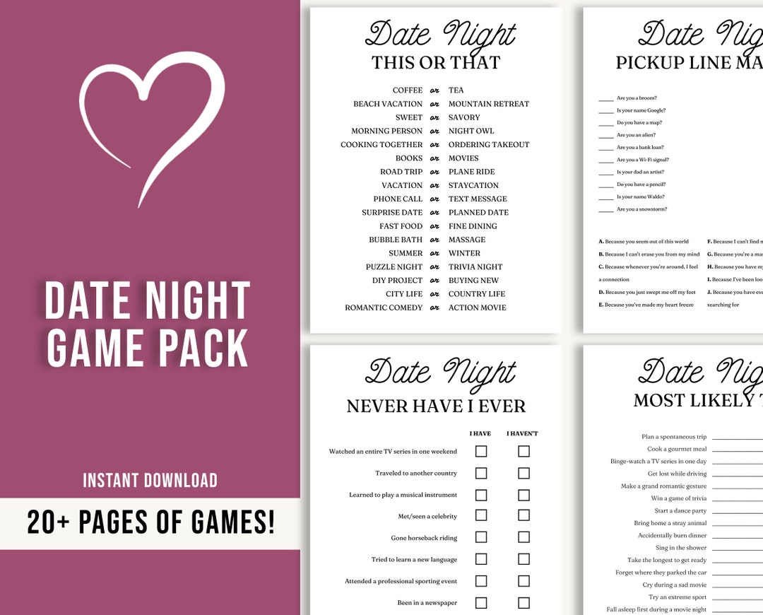 Date Night Games | Date Night Game Bundle | Couples Games | Wedding Anniversary Games ...