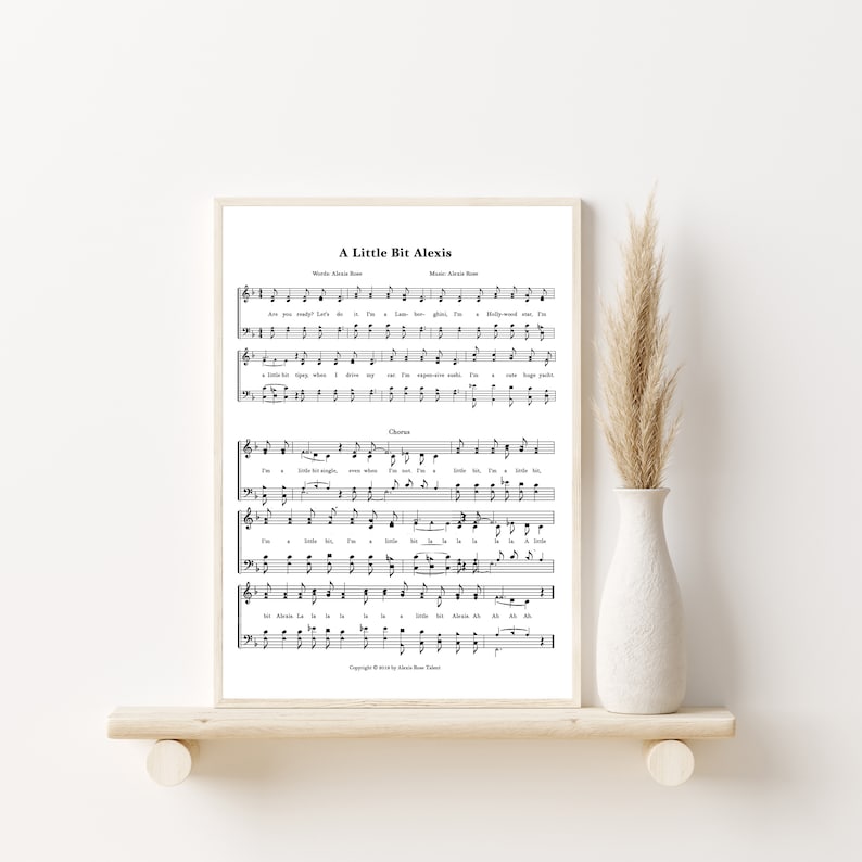 Schitts Creek A Little Bit Alexis Song Sheet 8x10 Poster DIGITAL ...