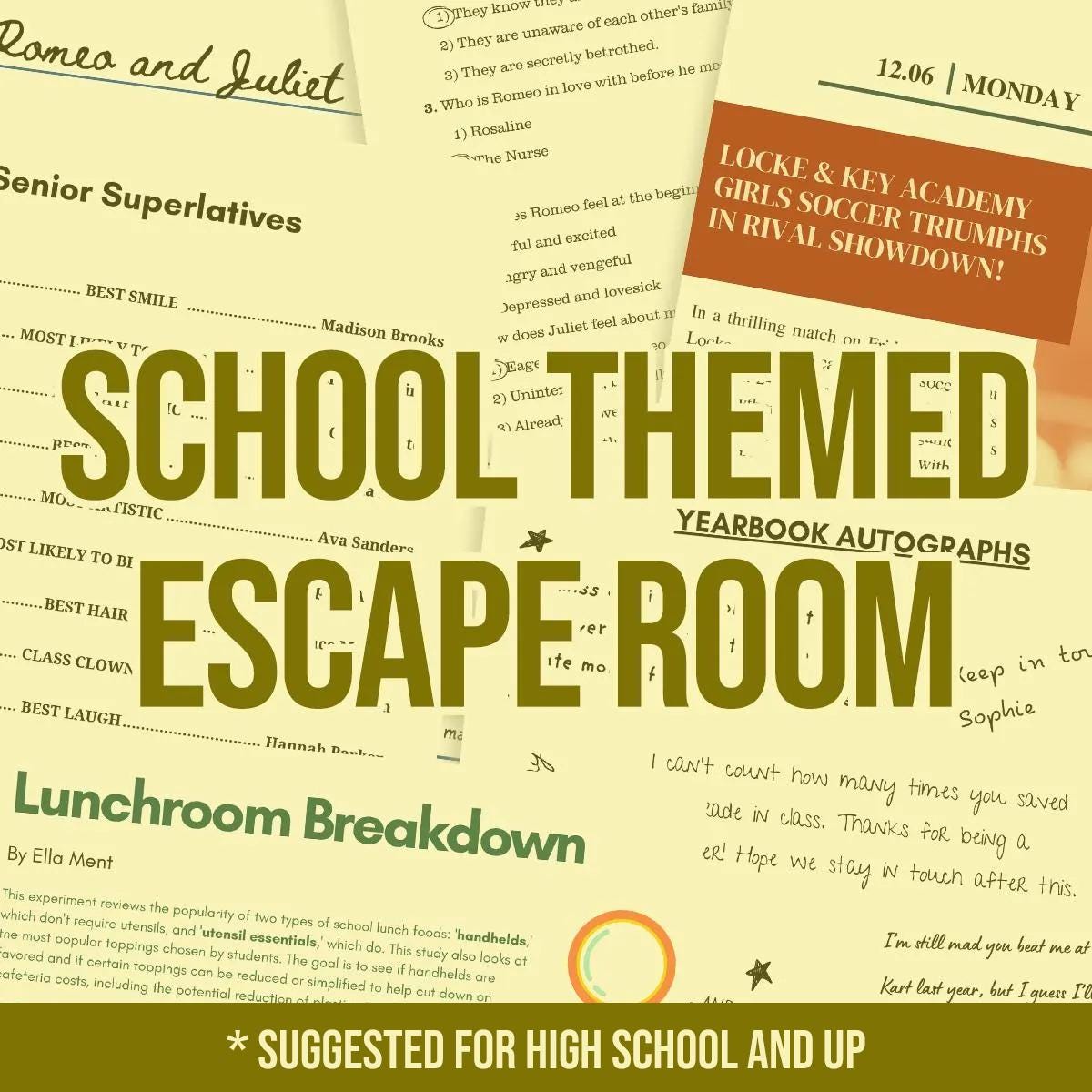 Escape School PDF Game | School Themed Escape Room | PDF Game for ...