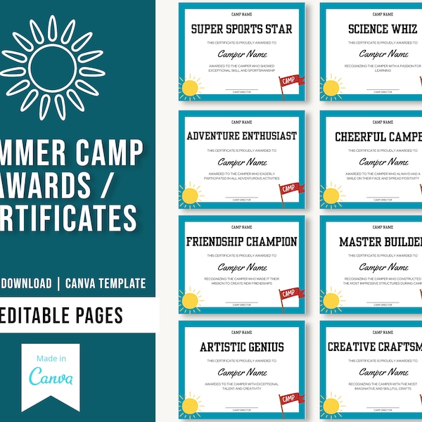 Girls Camp Awards - Etsy