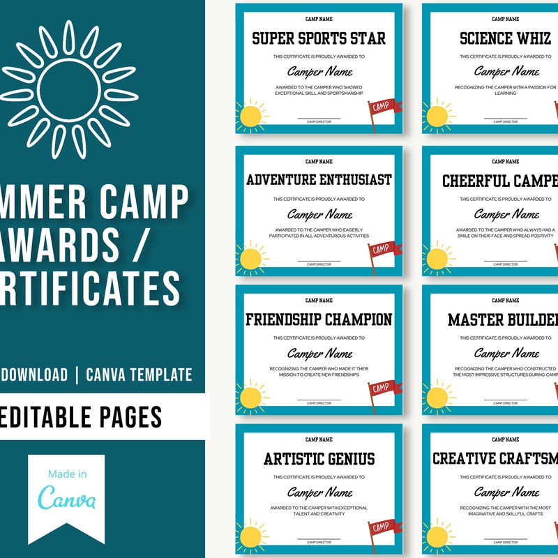 Girls Camp Awards - Etsy