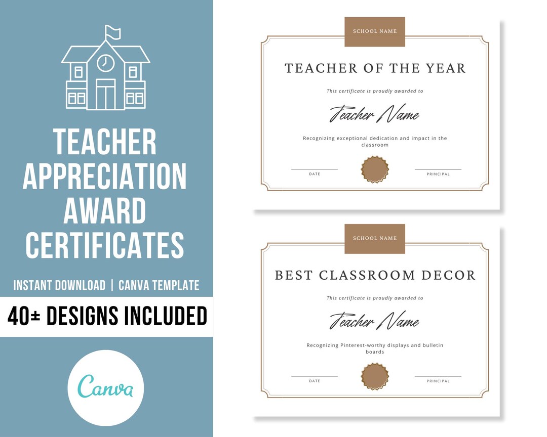 Editable Teacher Award Certificates | Teacher Awards | Teacher ...