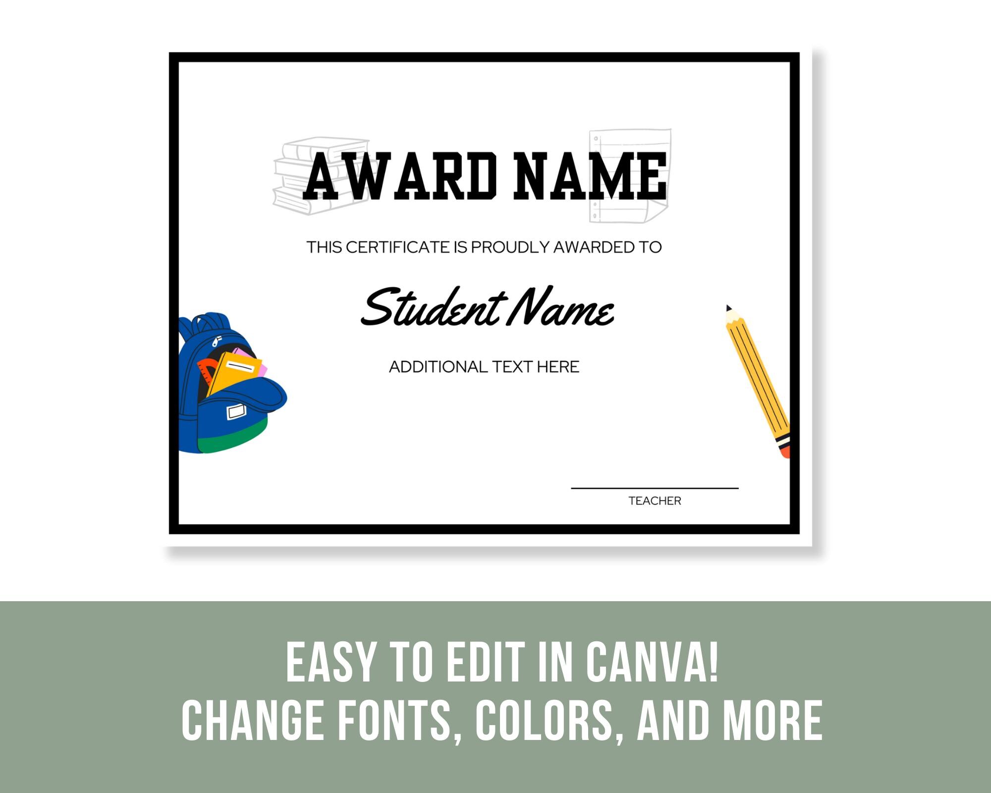 Editable Class Award Certificates | Classroom Awards | End of the Year ...