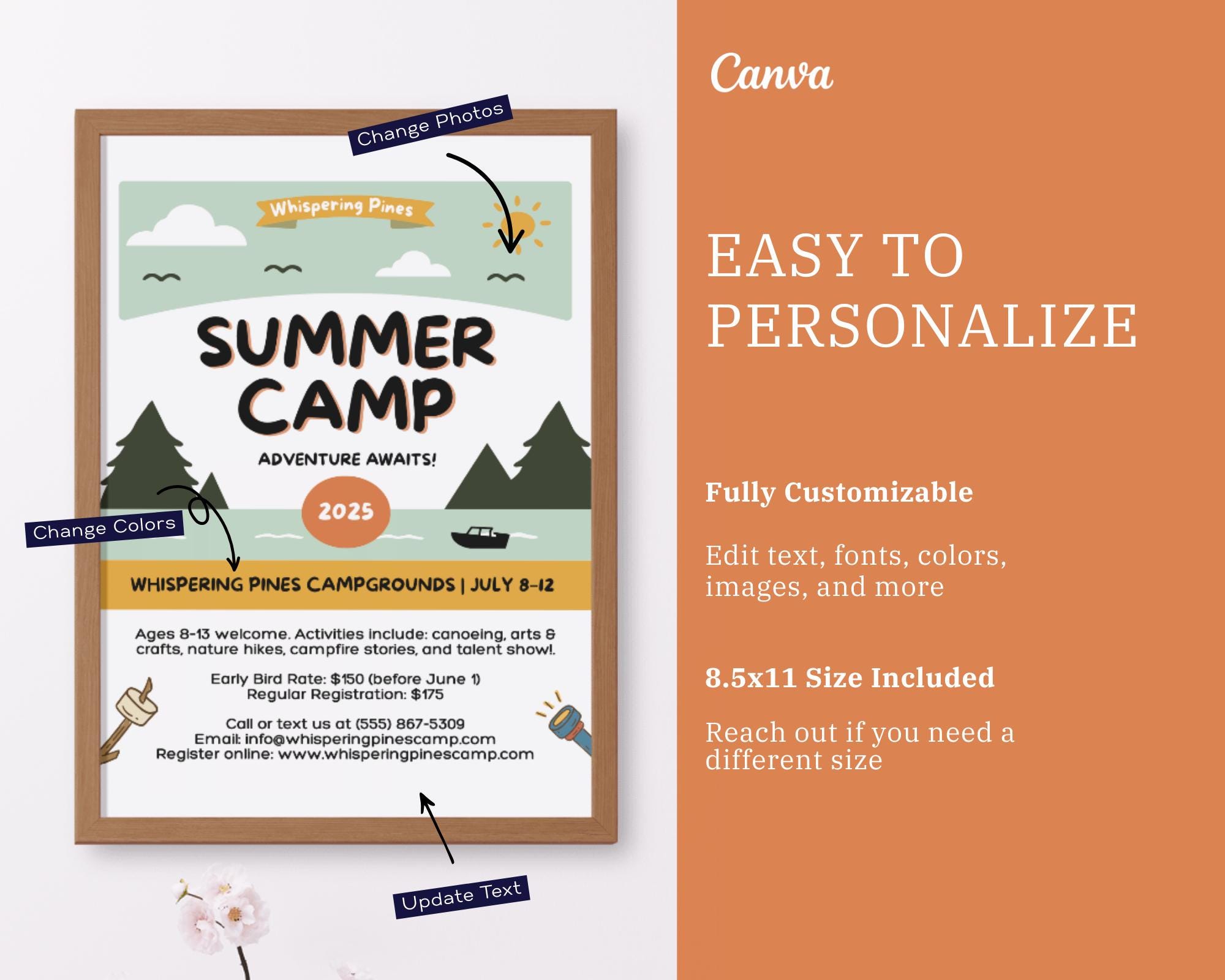 Editable Summer Camp Poster | Summer Camp Poster | Camp Flyer | Camp ...
