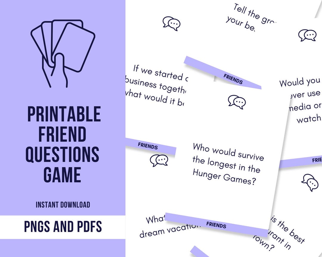 Table Talk Friends Questions Game | Printable Party Game | Girls Night ...