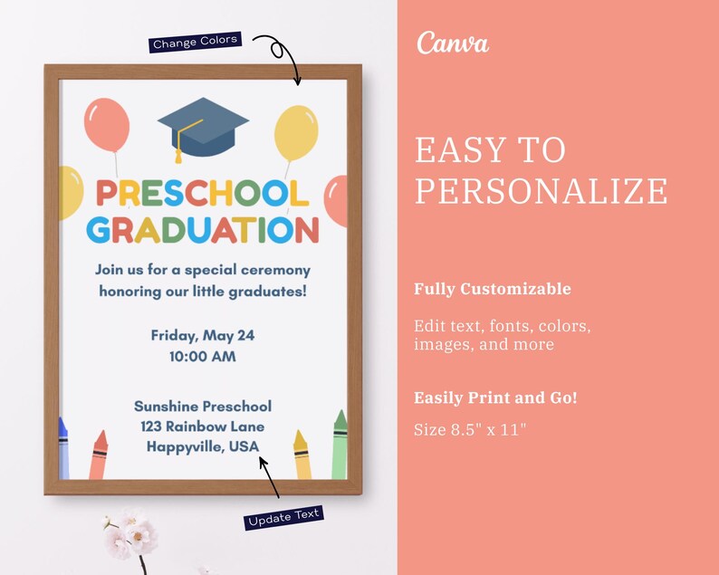 Editable Preschool Graduation Flyer Template | Preschool Graduation ...