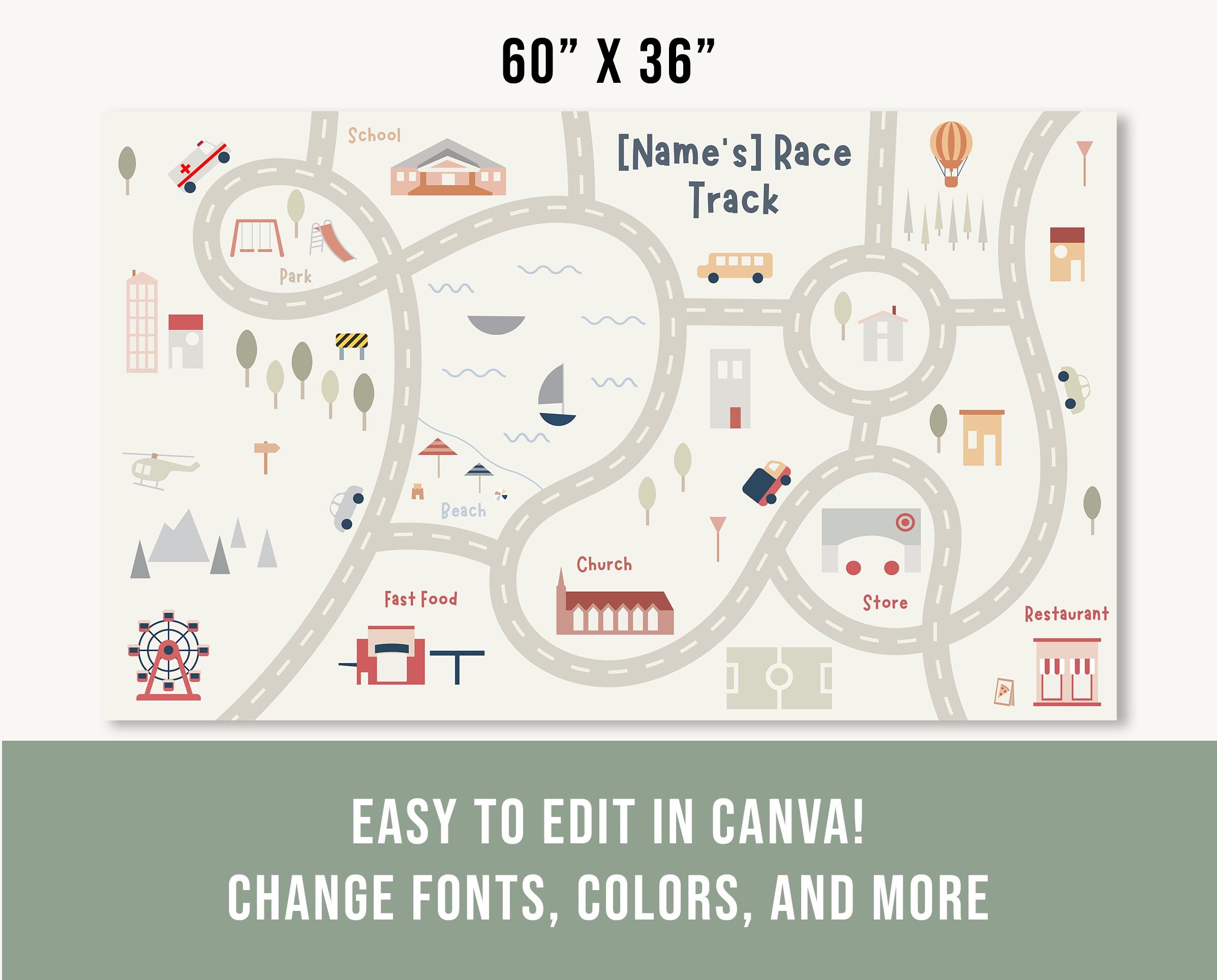 Custom Race Track Banner Template | Personalized Race Track Template ...