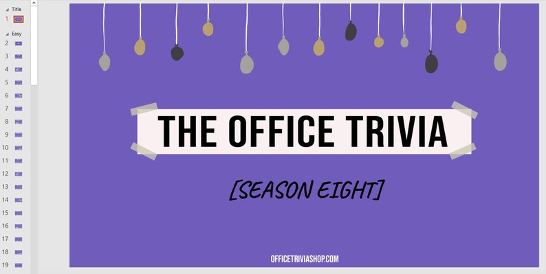 The Office Season 8 Pack A Trivia Game | Powerpoint / Excel Trivia Game ...