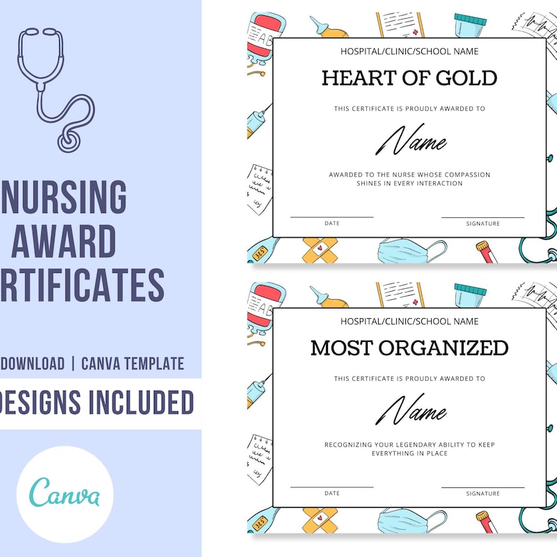 Printable Nursing Awards - Etsy