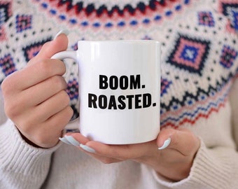 The Office Boom Roasted Funny Coffee Mug, Dunder Mifflin Boom Roasted ...