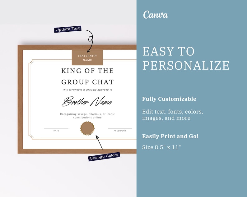 Fraternity Award Certificates | Fraternity Awards | Social Club Awards ...