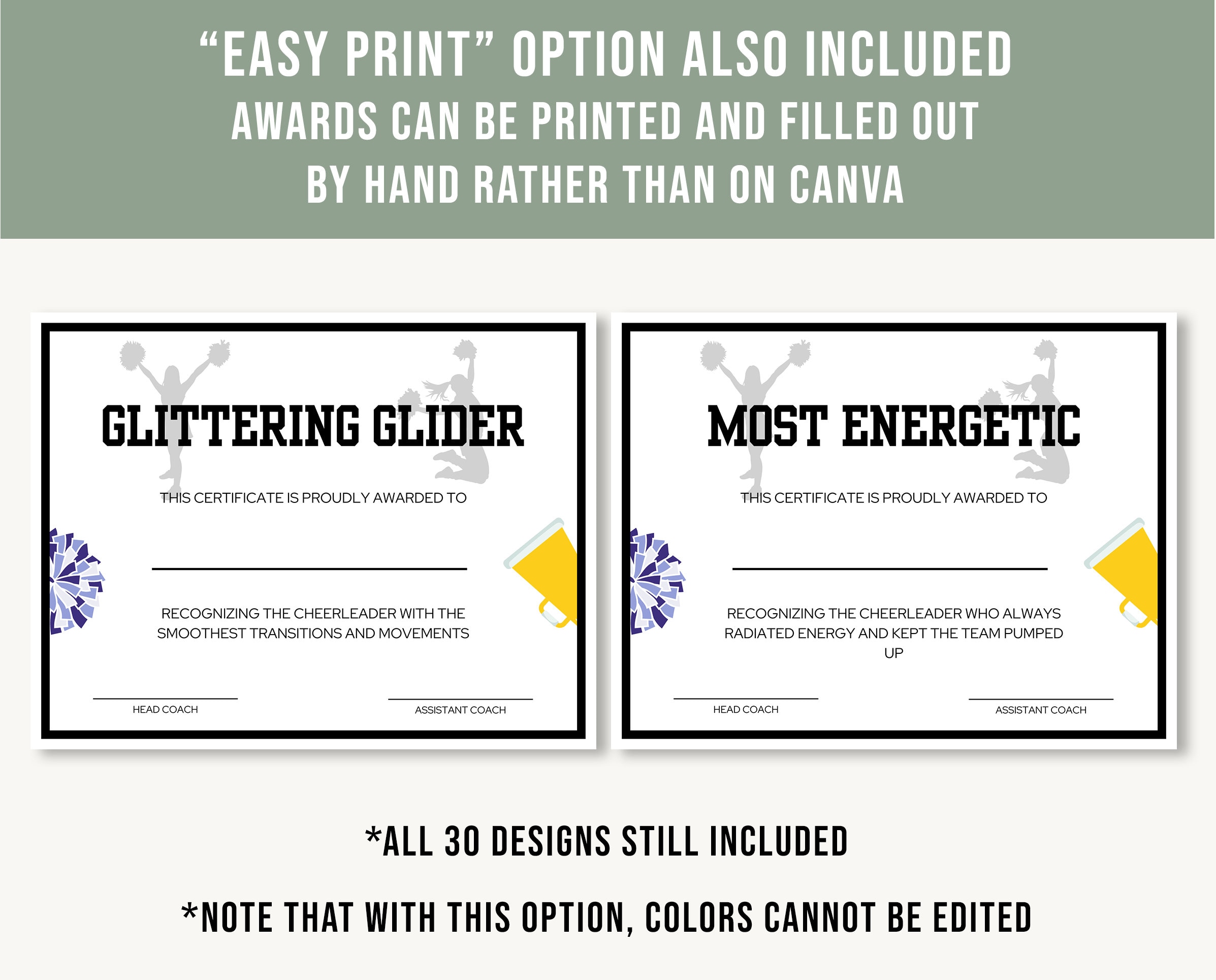 Editable Cheerleading Award Certificates | Cheerleading Team Awards ...