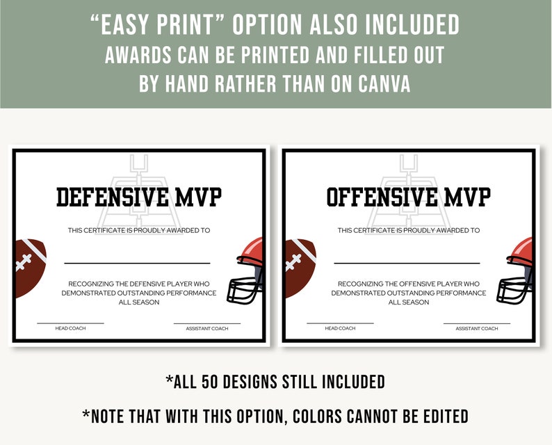 Editable Football Award Certificates | Football Team Awards | End of ...