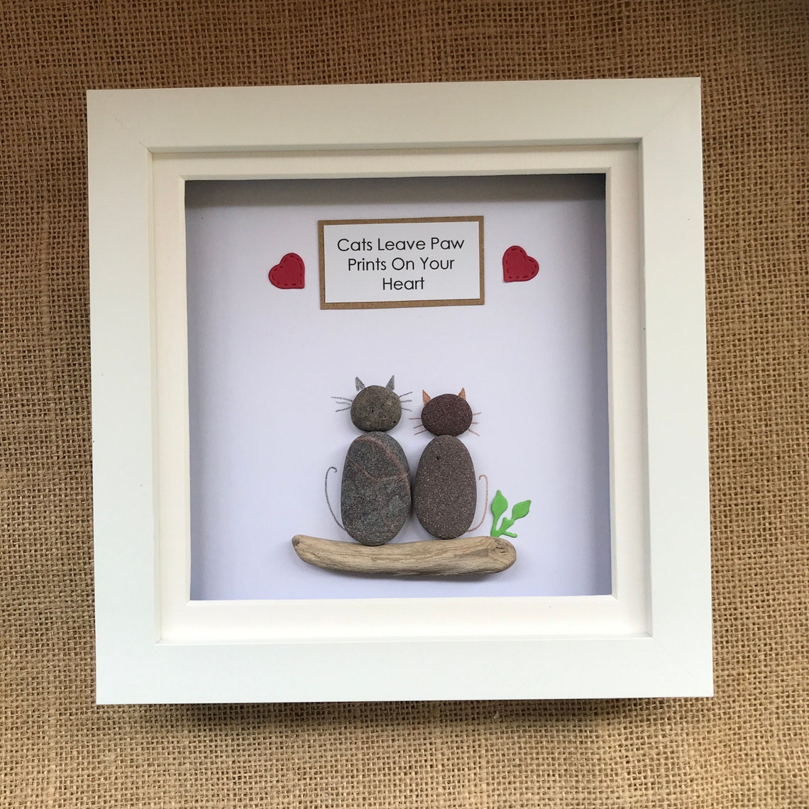Pebble Art Pebble Art Picture Cat Pebble Art Picture Framed - Etsy
