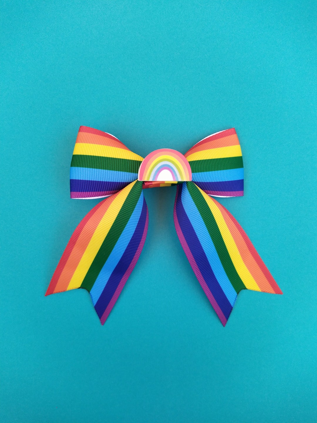 Rainbow Ribbon Bow - Etsy