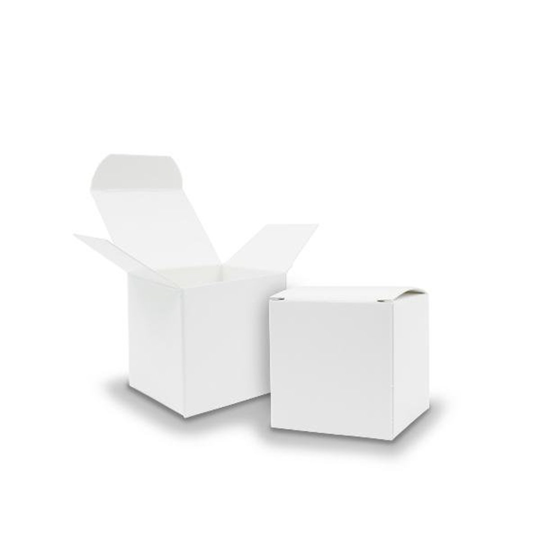 50x Itenga Cube Box Made of Cardboard 5 X 5 Cm White Guest Gift Small ...