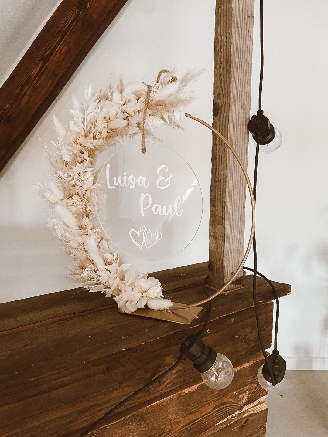 Dried Flower Wreath With Acrylic Glass Pane Standing Wreath Dried ...