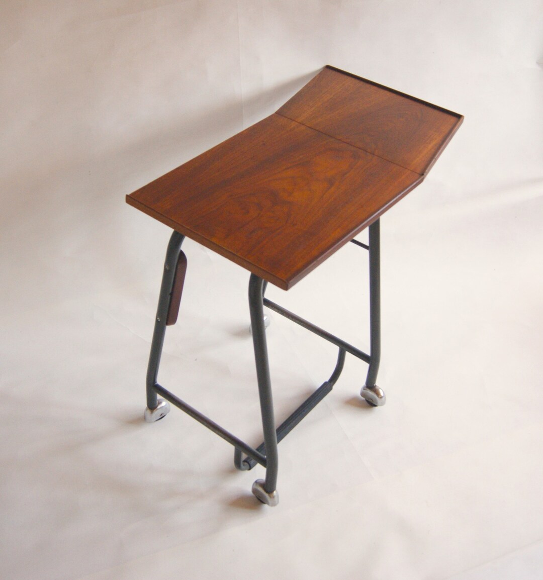 Vintage Teak Wood Typewriter Office Trolley Table Mid-century Office ...