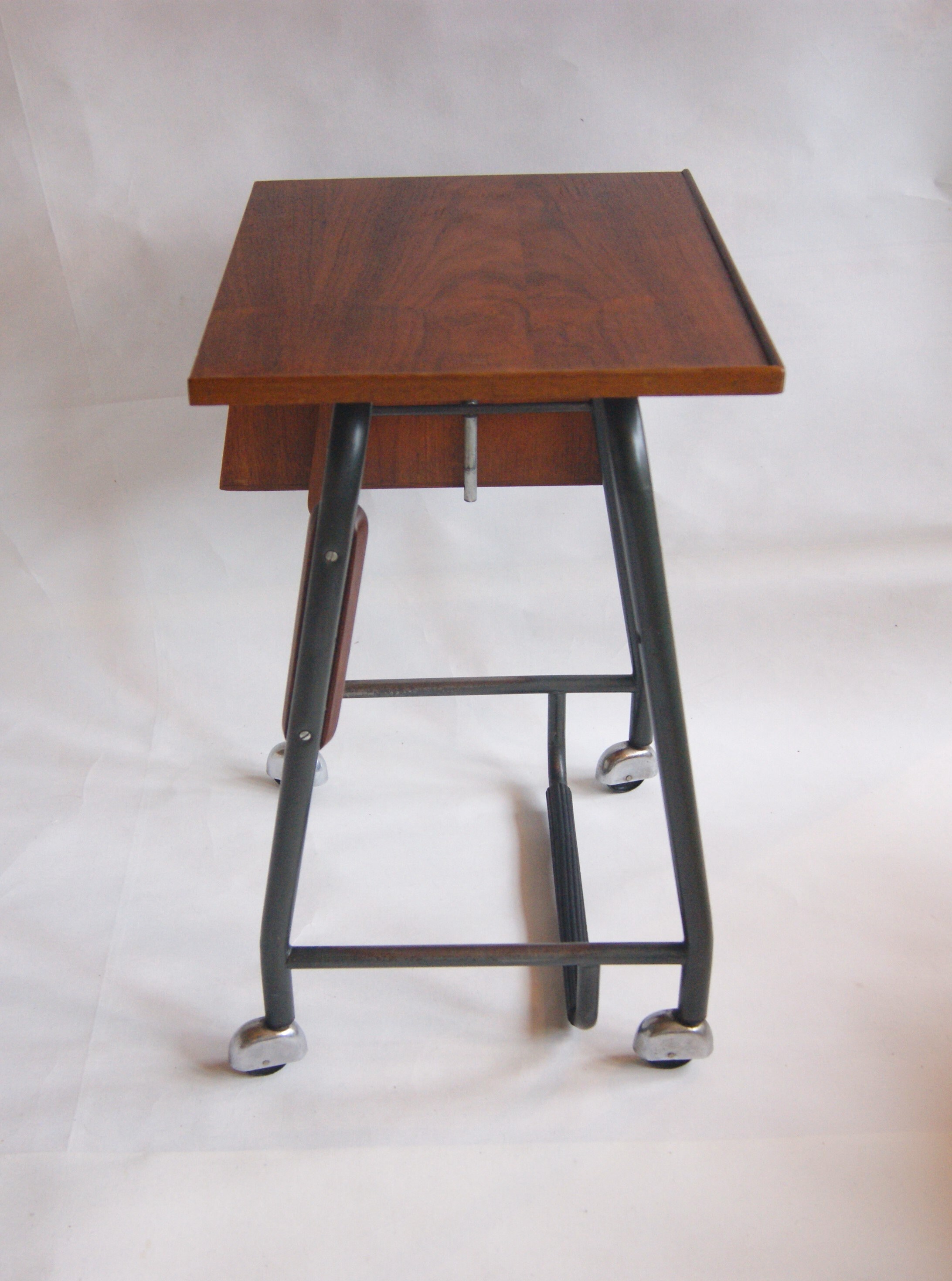 Vintage Teak Wood Typewriter Office Trolley Table Mid-century Office ...