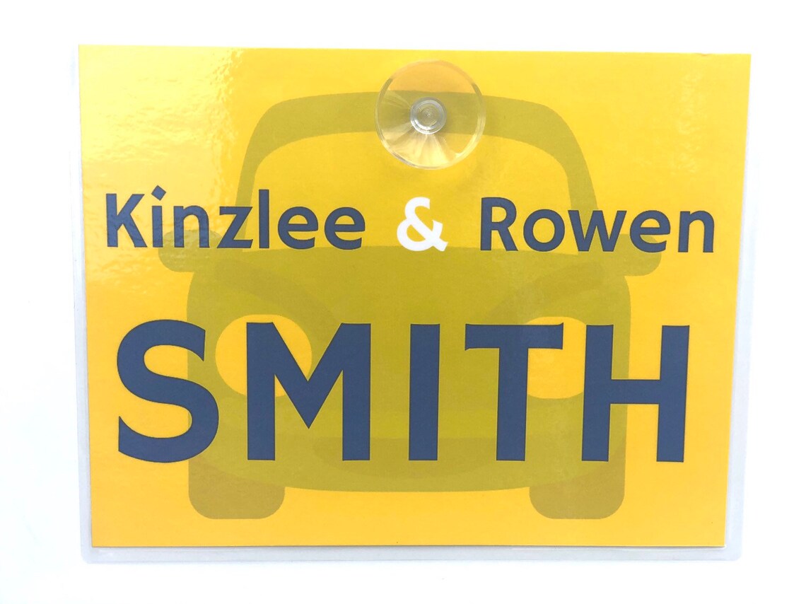 Personalized Car Rider Windshield Sign with Suction Cup | Etsy
