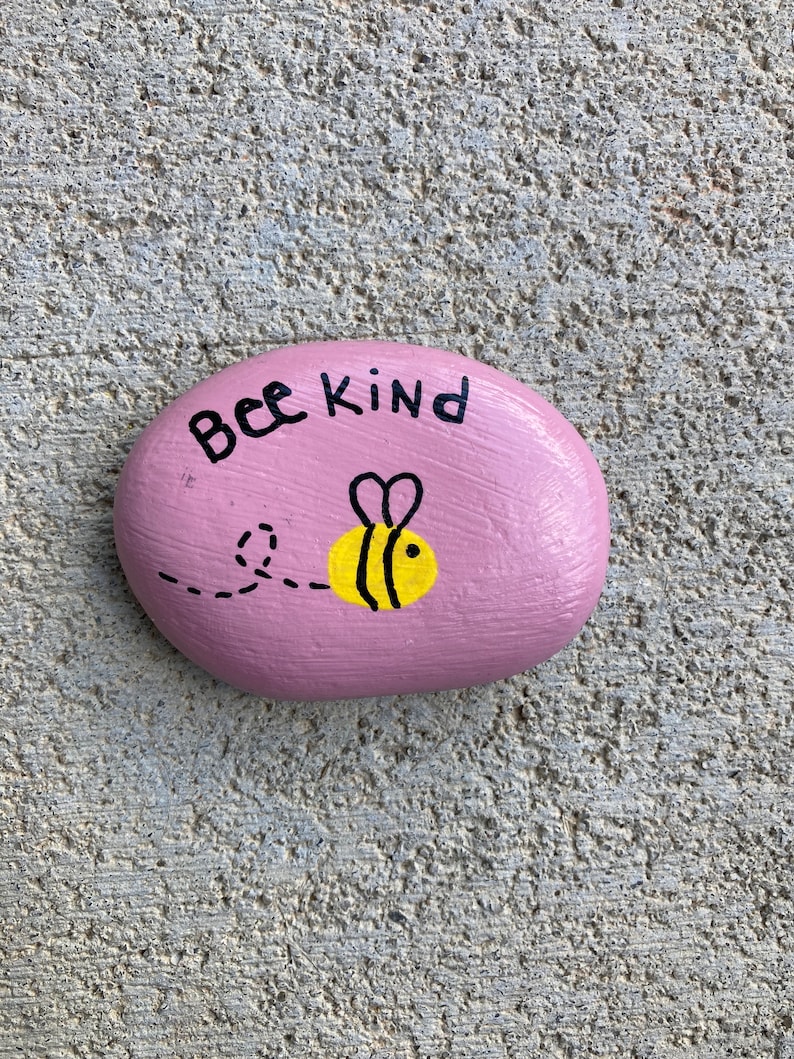 Bee Painted Rocks, Garden Rocks, Motivational Rocks - Etsy