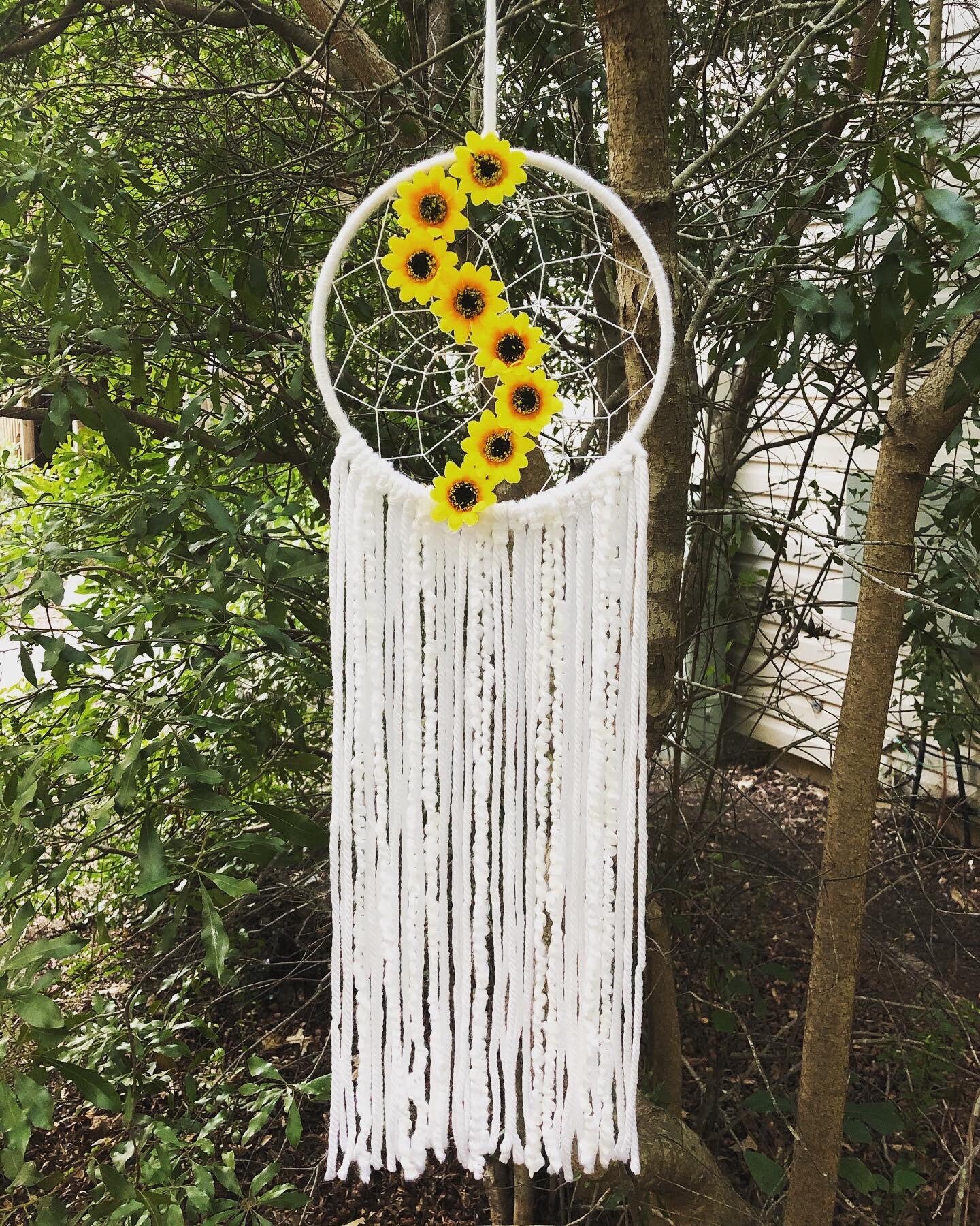 White Sunflower Infinity Dream Catcher - Etsy