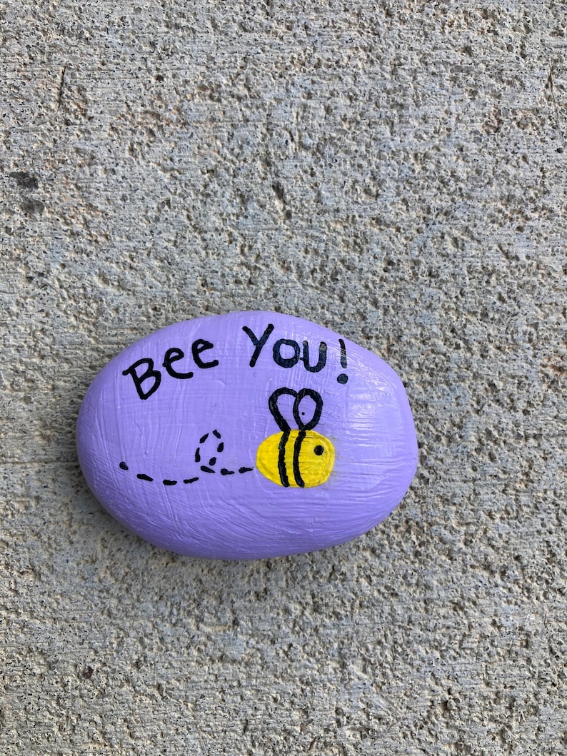 Bee Painted Rocks, Garden Rocks, Motivational Rocks - Etsy