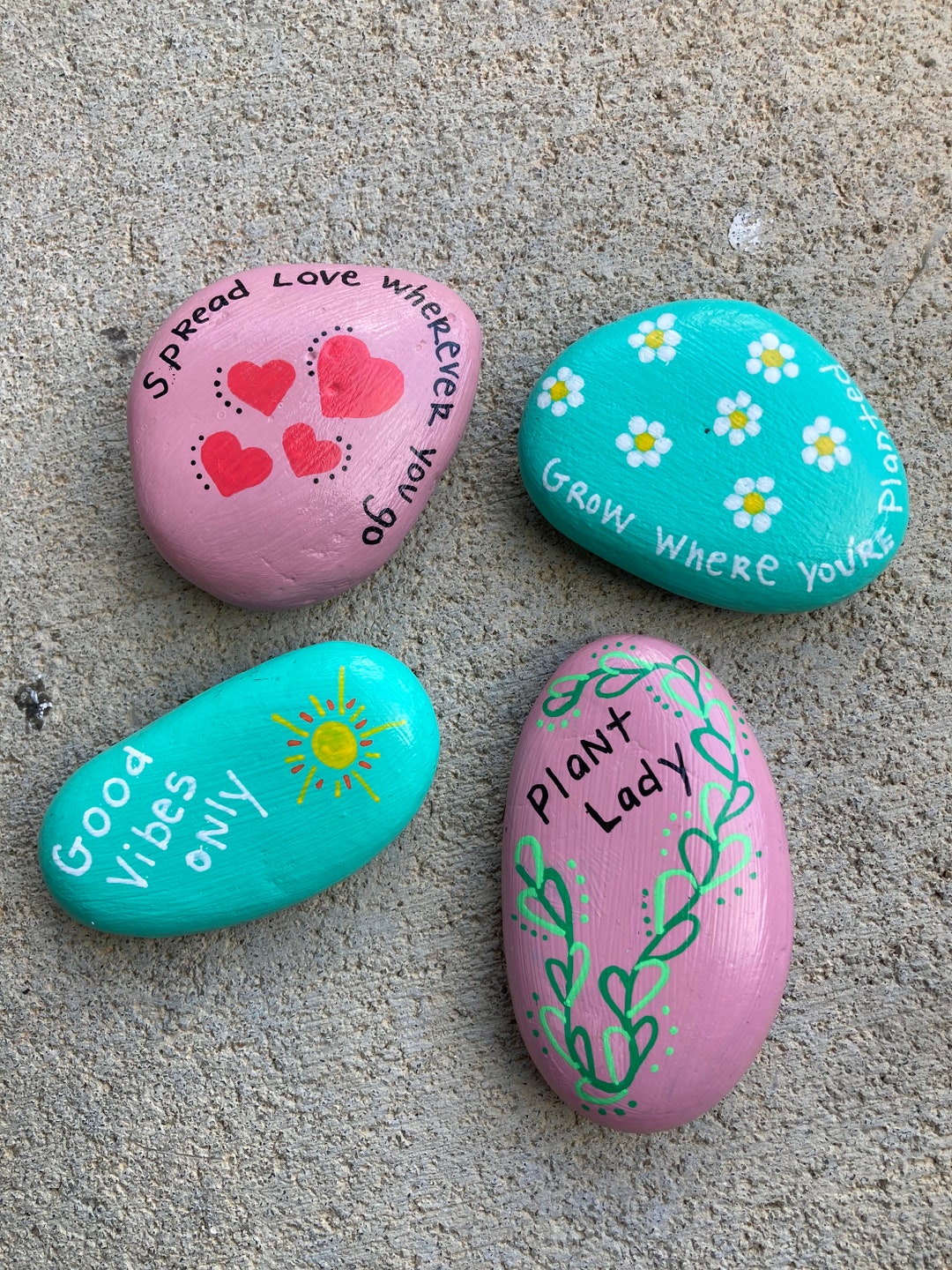 Motivational Rocks, Garden Rocks, Inspirational Rock Set - Etsy