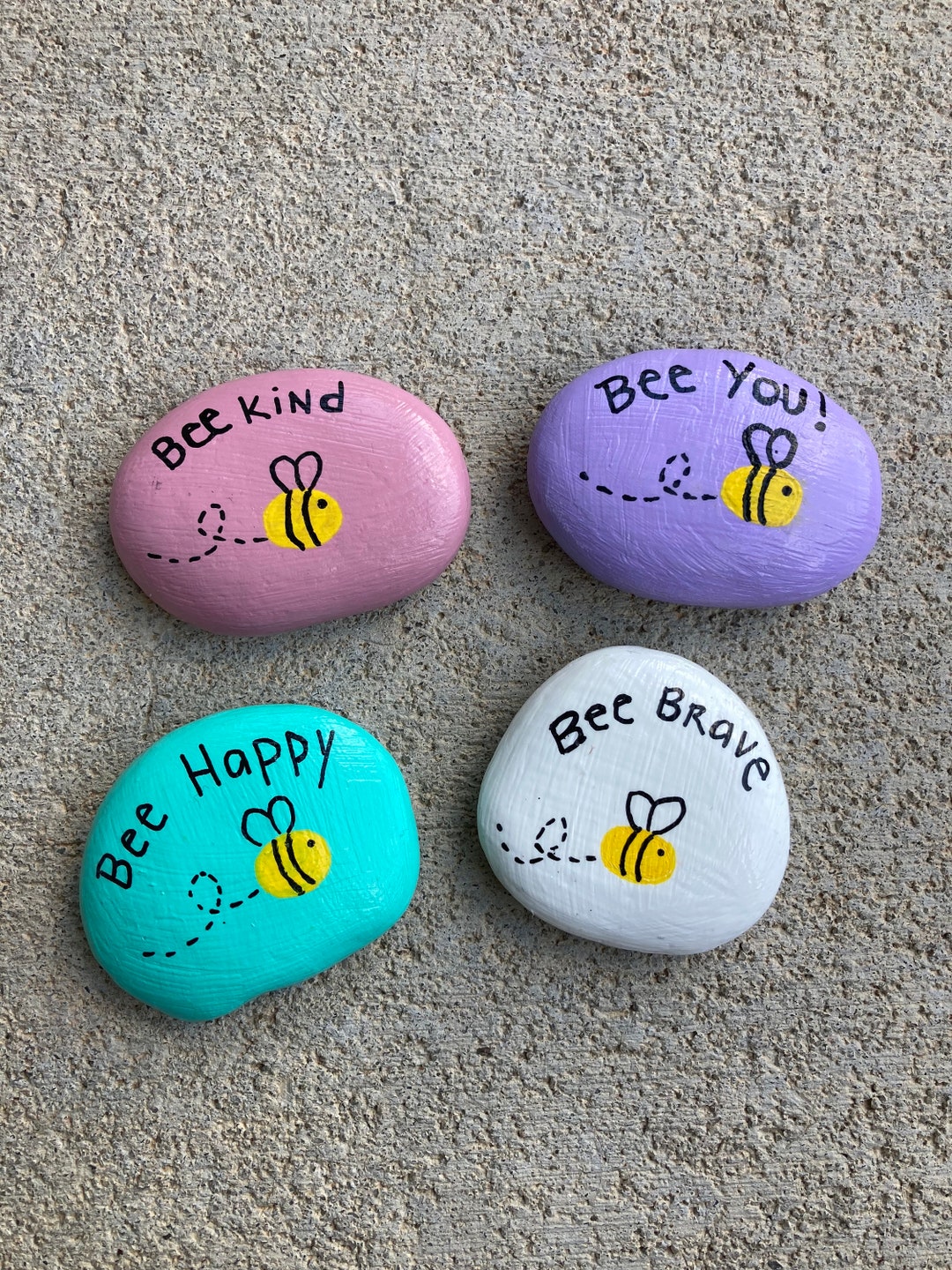 Bee Painted Rocks, Garden Rocks, Motivational Rocks - Etsy