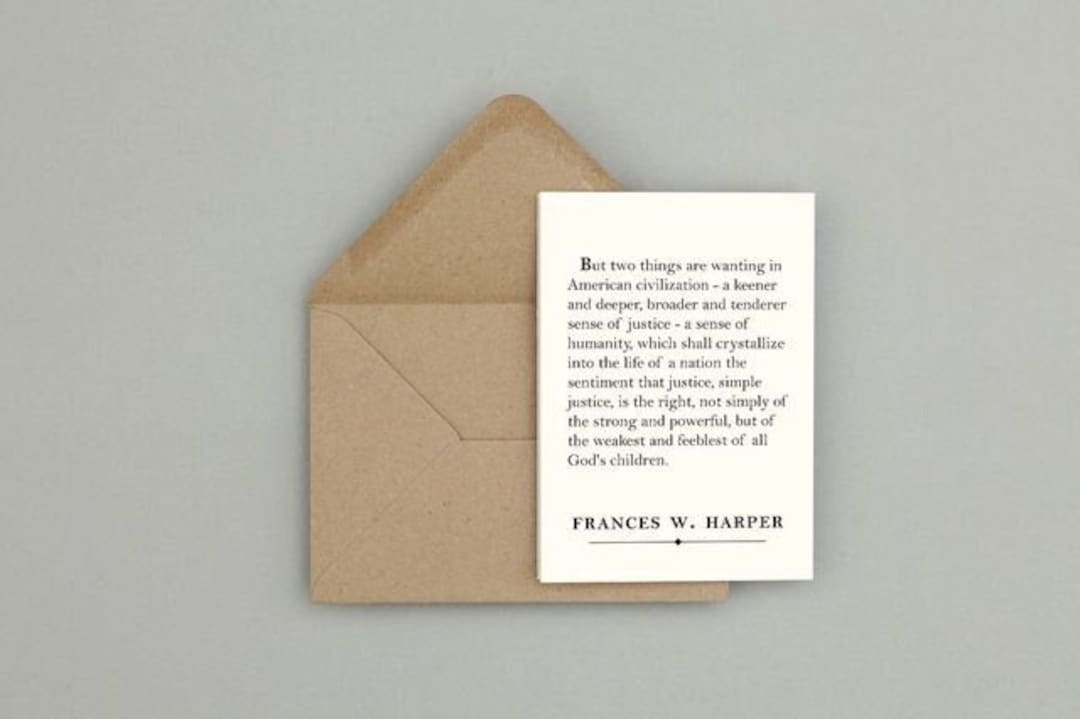 Greeting Cards With Envelopes: Quote by Frances W. Harper natural White ...