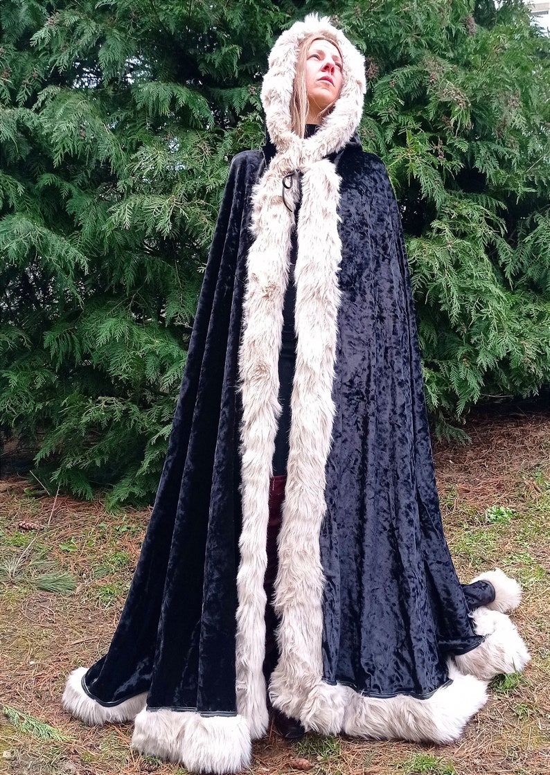 Viking Fur Cloak With Hood / Celtic Cloak Gothic Cloak With - Etsy ...