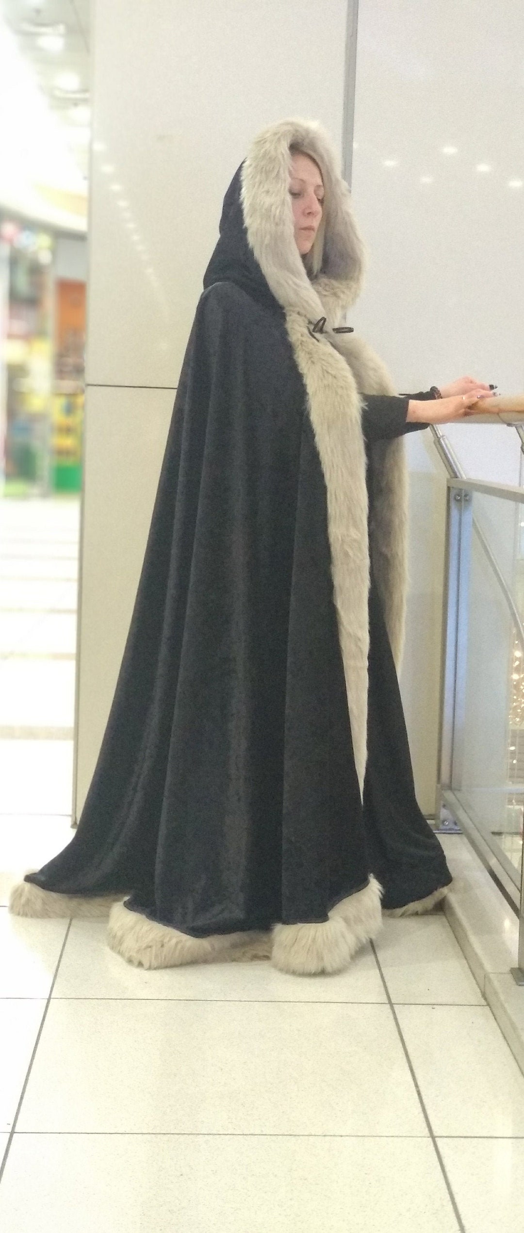 Viking Fur Cloak With Hood / Celtic Cloak Gothic Cloak With Hood - Etsy ...