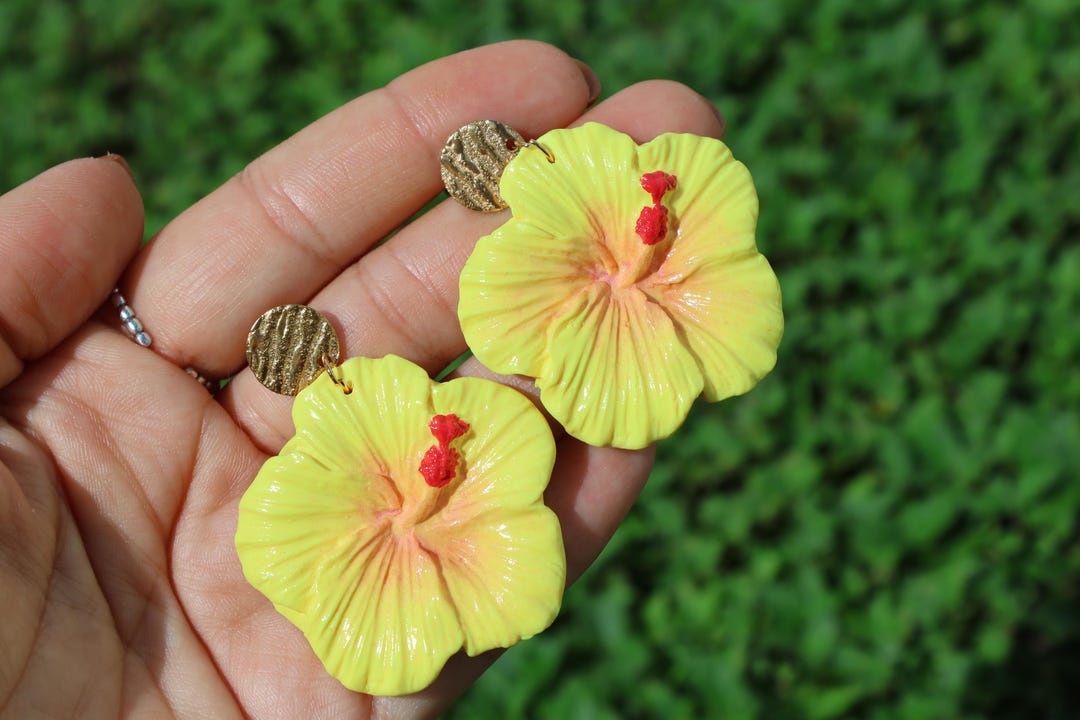 Maga Flower | Caribbean Design | Hibiscus Earrings | Handmade |island ...