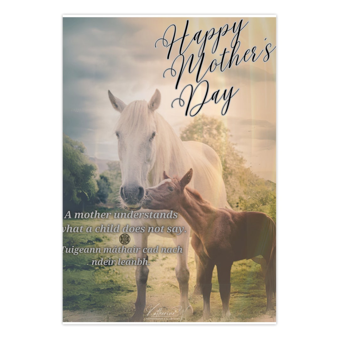Mother's Day Horse Card Mother and Foal, A Mother Understands Bilingual ...